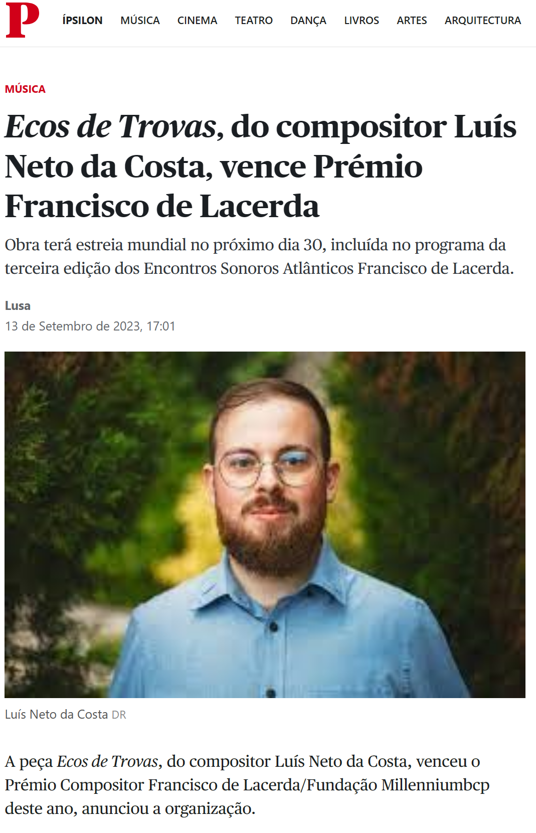🇵🇹 Notícia no Público – Luís Neto da Costa