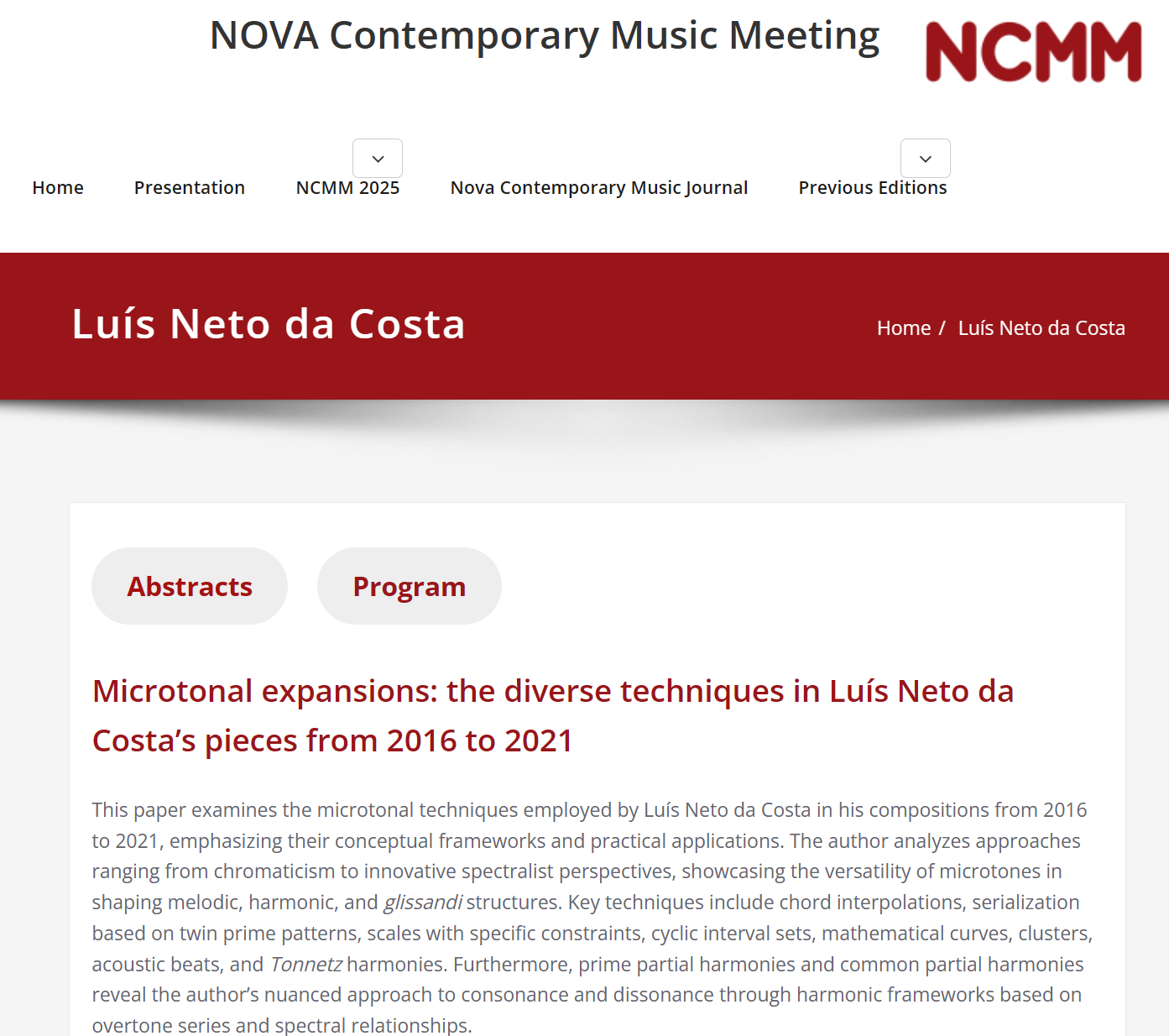 NCMM 2025 – Luís Neto da Costa